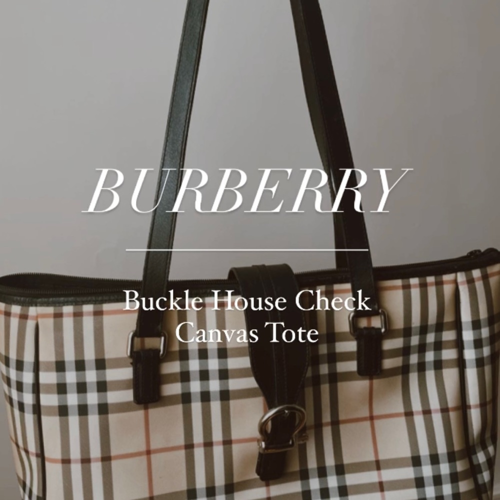 Burberry Buckle House Check Coated Canvas Tote - Gem